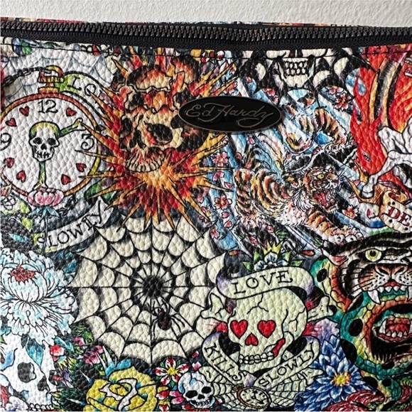 Ed Hardy | Bags | Ed Hardy Vibrant Tattooinspiredgraphic Cosmetic Bag ...